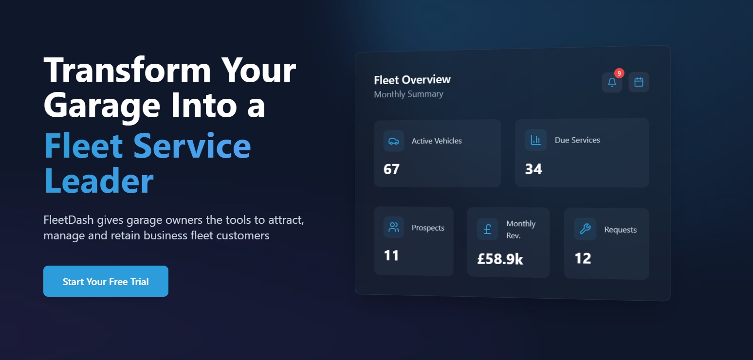 FleetDash - Transform Your Garage Into a Fleet Service Leader